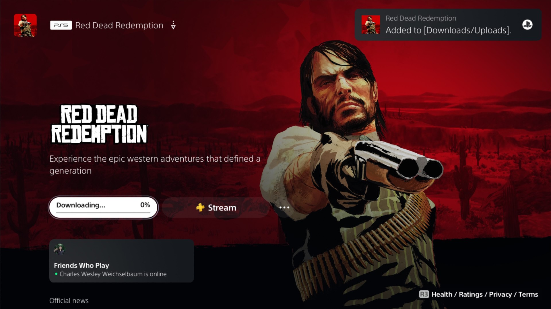 Red Dead Redemption 1's Free PS5 Upgrade Is Available to Download Now ...
