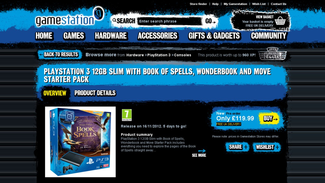 Purchase a 12GB PlayStation 3 and Wonderbook for £119.99 | Push Square