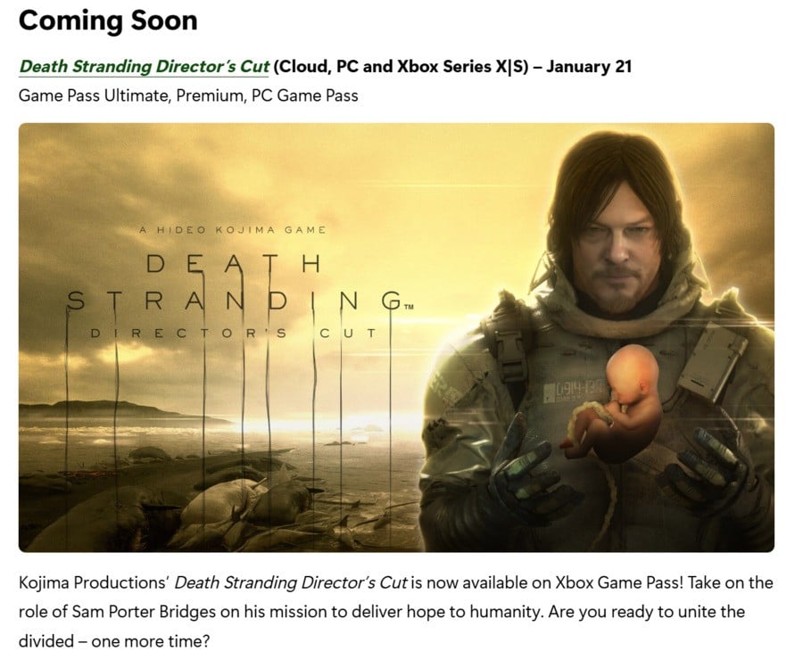 Death Stranding Is So Multi-Platform That It's Now Going on Game Pass ...